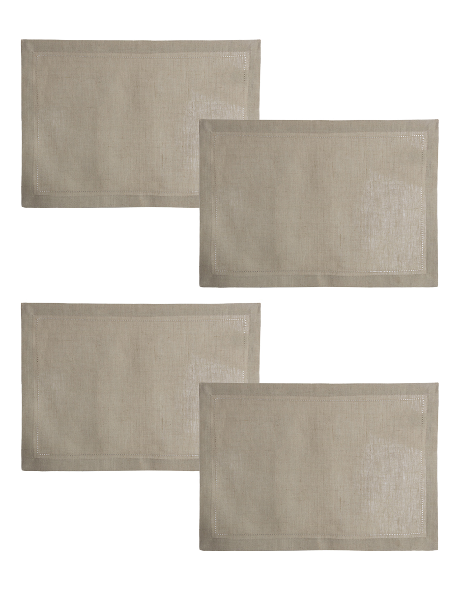 Mantel individual rectangular de lino Bacalar 1